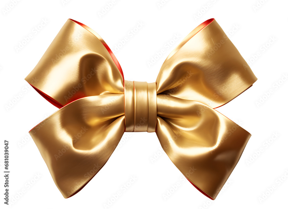 Gold bow illustration isolated on transparent background Stock Photo ...