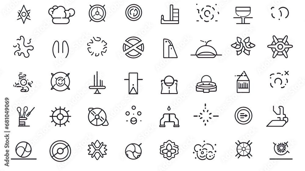 Large set of Chemistry lab and diagrammatic icons showing assorted ...