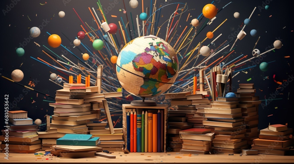 School globe illustration geography map model Stock Photo | Adobe Stock