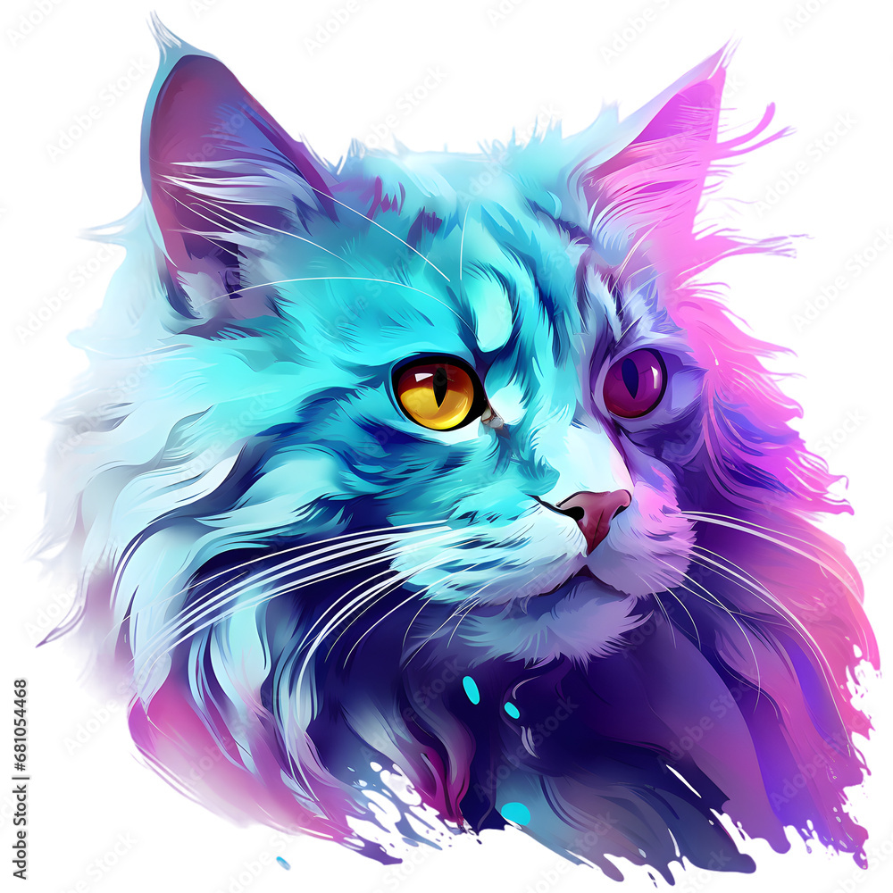 Hand drawn cat artwork isolated on transparent background Stock ...