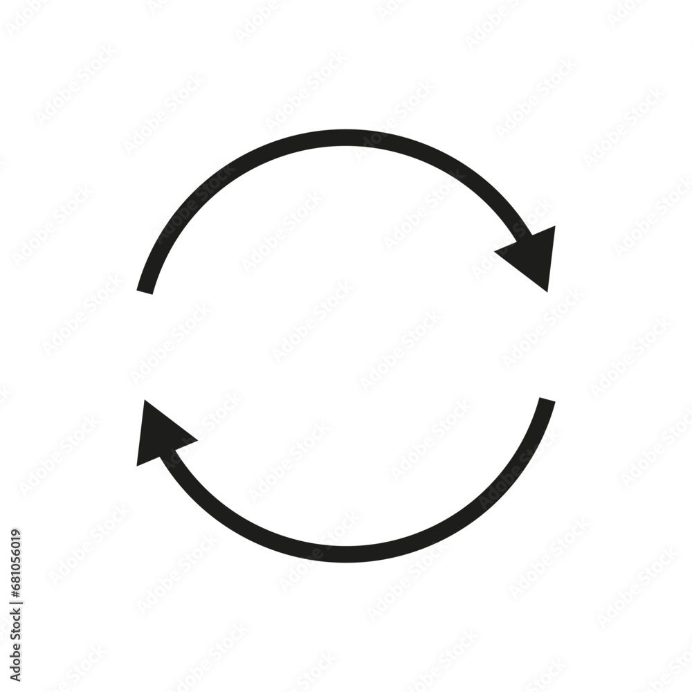 Two semicircular arrows. Following each other in a circle. Vector ...