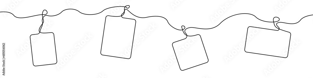 Rectangular frames icon line continuous drawing vector. One line ...