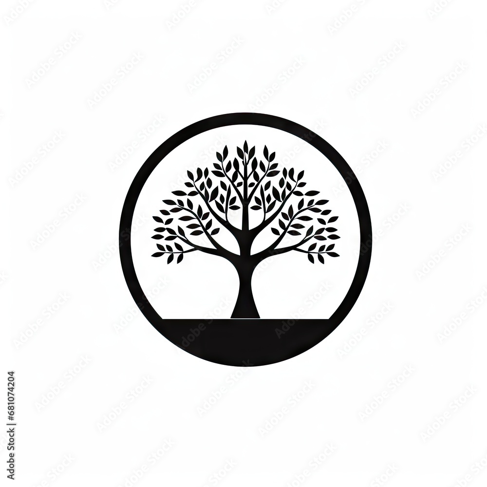 Tree Icon, Minimal Tree Symbol, Eco Bio Logo, Organic Ecology Design ...