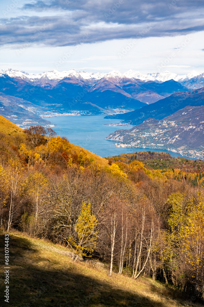 Panorama of Lake Como, photographed in autumn from Monte San Primo ...