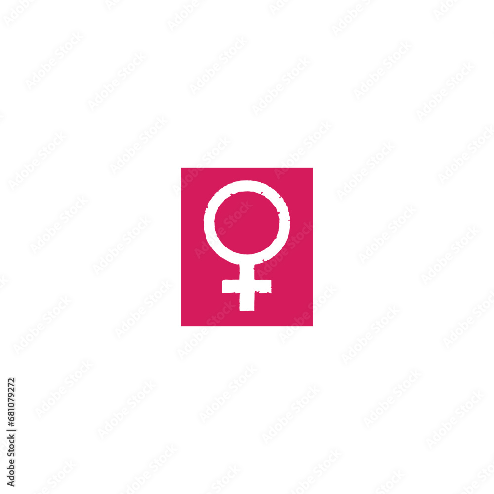 Female icon. Simple style feminism theme poster background symbol ...