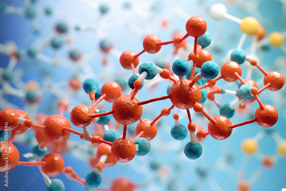 Genomics and genetics research laboratory. molecular structure of a key ...