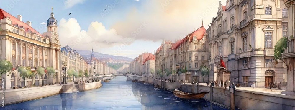 water, river, city, boat, europe, sea, sky, architecture, bridge ...
