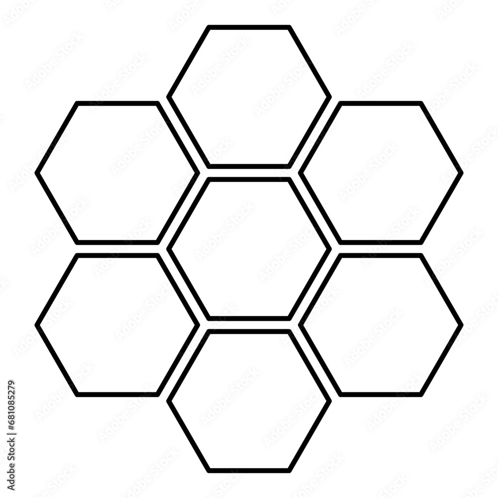 Hexagonal technology concept hexagon six items bee sota geometry six ...