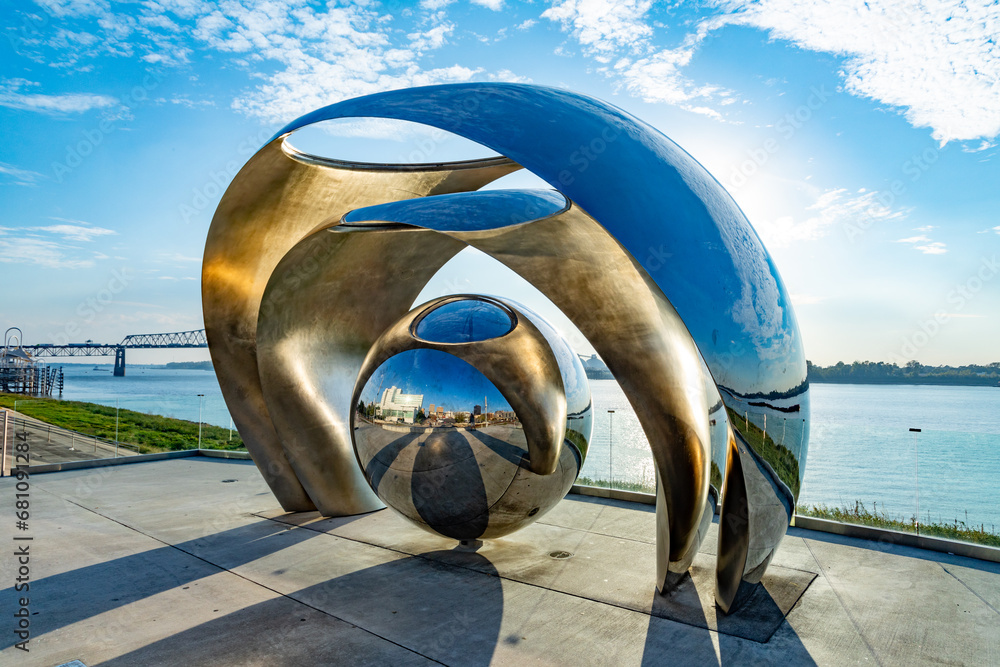 The Sing the River Sculpture is reflective and lights up at night ...