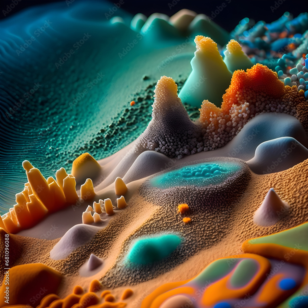 macro view of sand under a microscope full frame, AI generation Stock ...