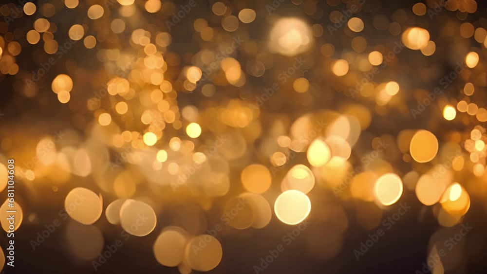 Sparkling gold festive bokeh background. 4K 3D loop animation Abstract festive motion background ...