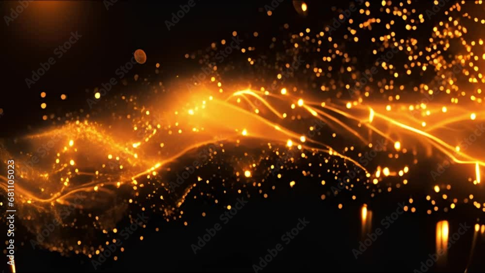 Sparkling gold festive bokeh background. 4K 3D loop animation Abstract festive motion background ...