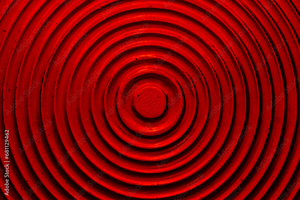 Bright red background and texture of the rear brake light of an old car ...