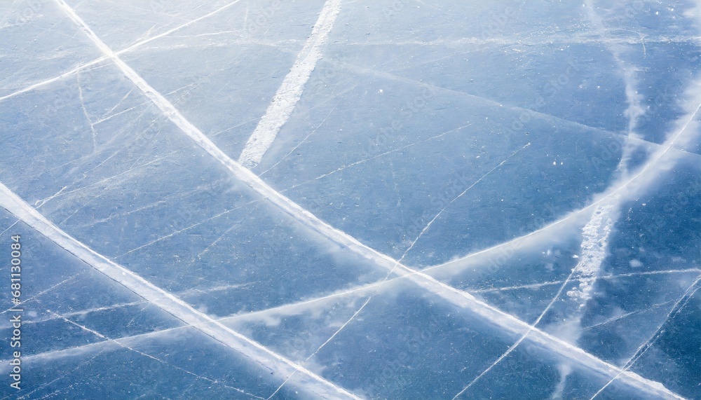 ice background texture and snow surface with marks and lines from ...
