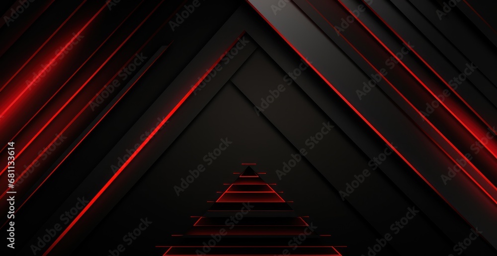 a dark background with red lines and a red triangle on the left side of ...