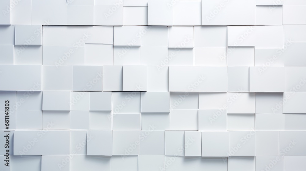 a close up of a white wall with many squares of different sizes and ...