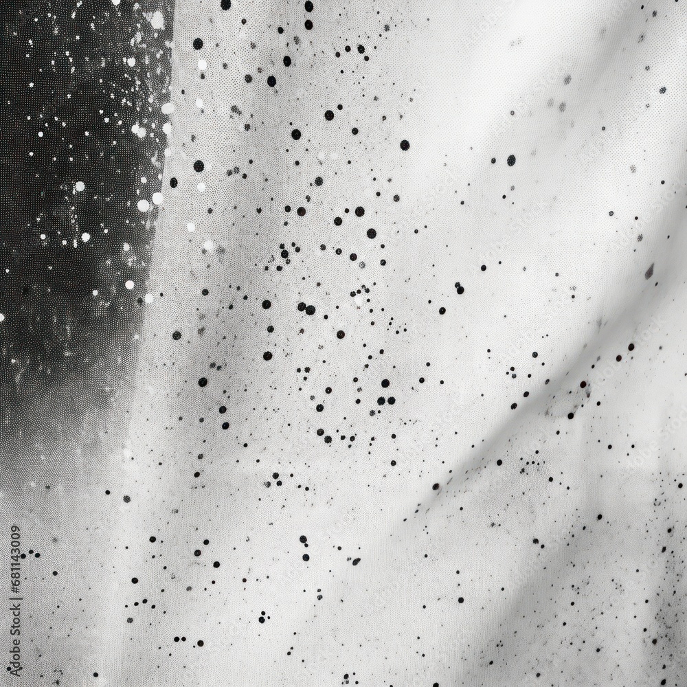 a black and white photo of black and white spots on a sheet of white ...