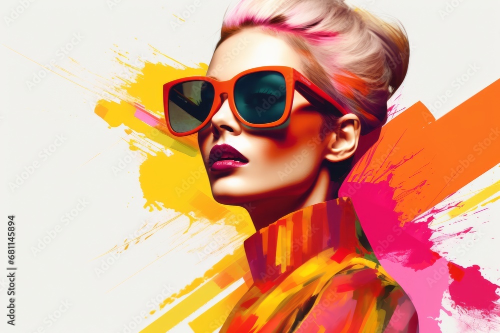 Design an artistic portrait of a fashion icon, capturing their ...