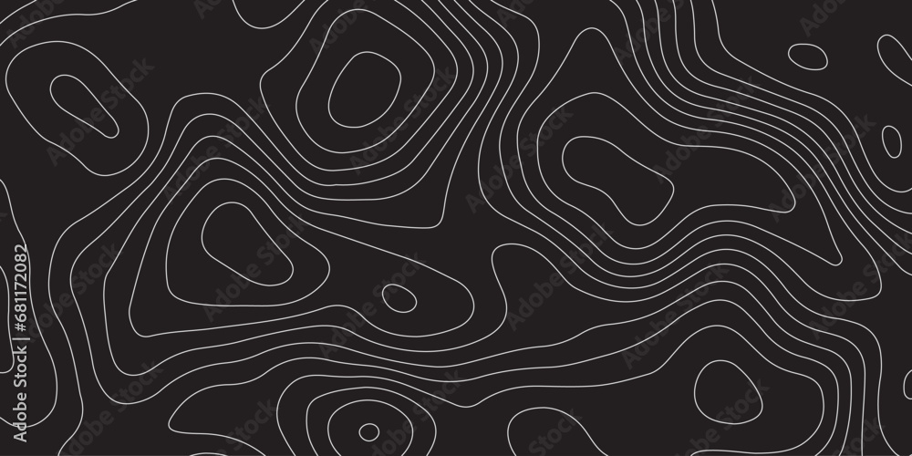 Abstract background of the topographic contours map with geographic ...