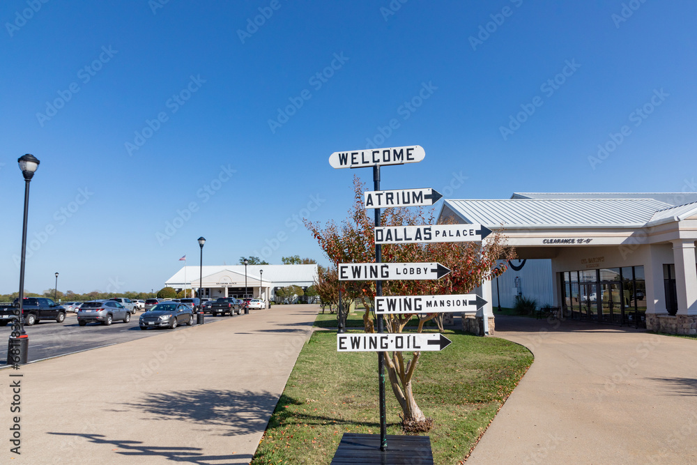 view of the direction signs to buildings at the south fork ranch with ...