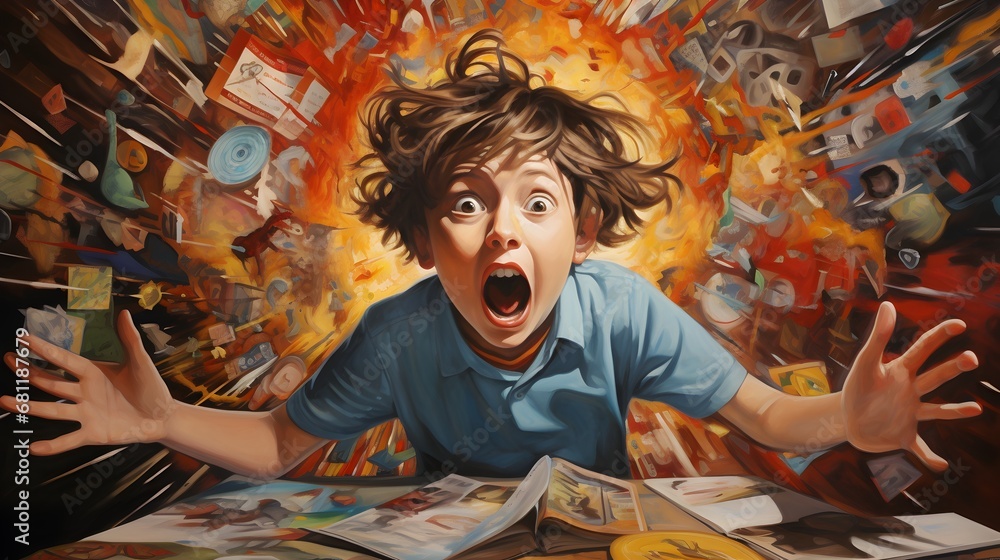 Person with ADHD (Attention Deficit Hyperactivity Disorder), mental ...