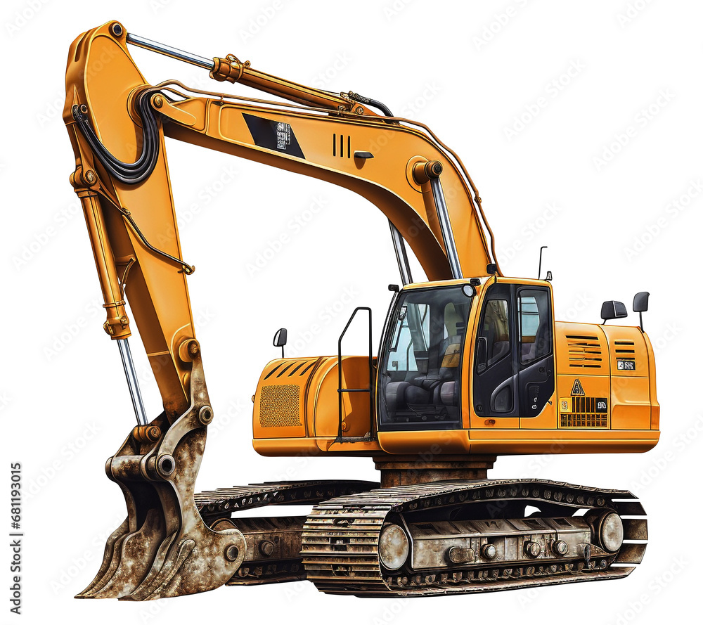 Excavator png isolated object, transparent background Excavator ...
