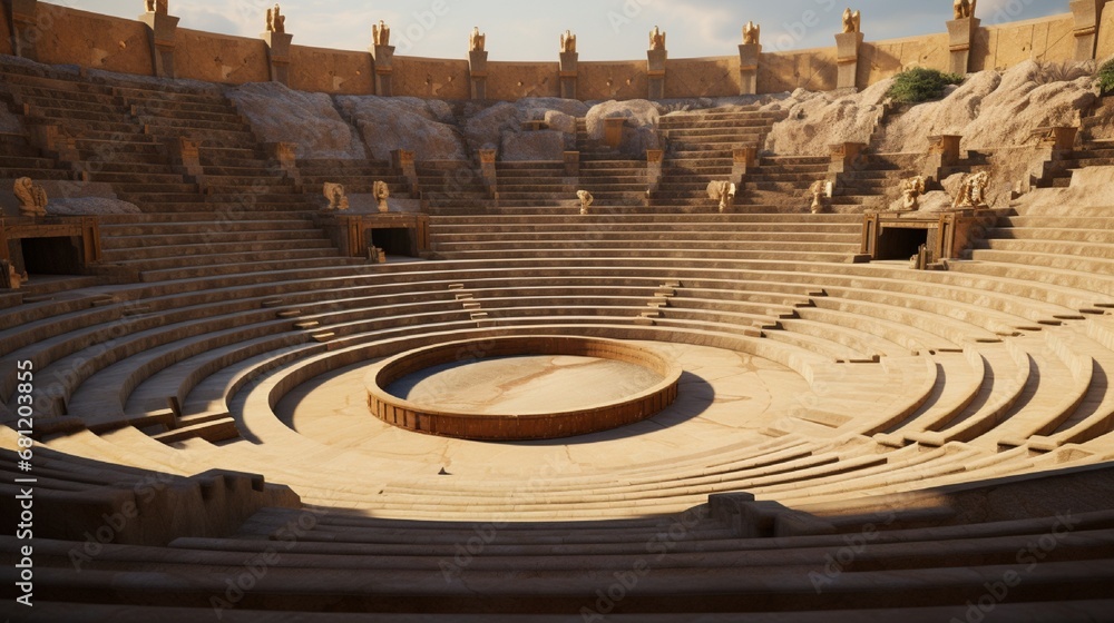 A large amphitheater with ancient design, restored for modern ...