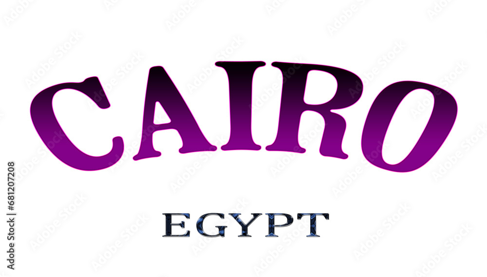 Illustration of the name of Egypt with the name of the capital Cairo ...
