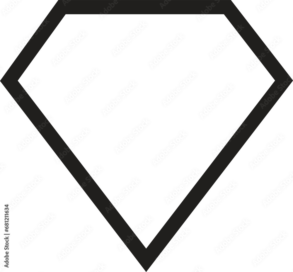 Diamonds in a flat style. Abstract black royal diamond collection icons ...