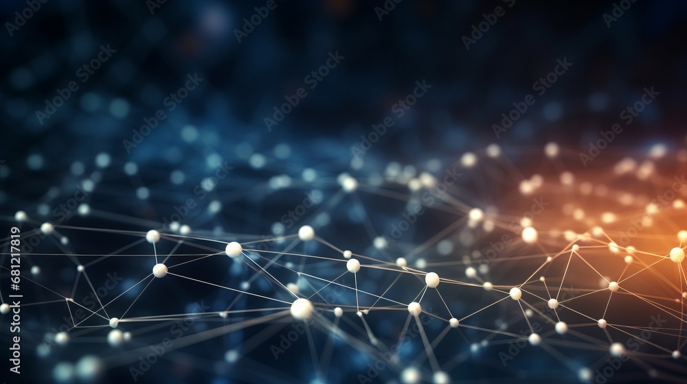 Grid surface. Abstract science or technology background of quantum computing system with a cyber ...