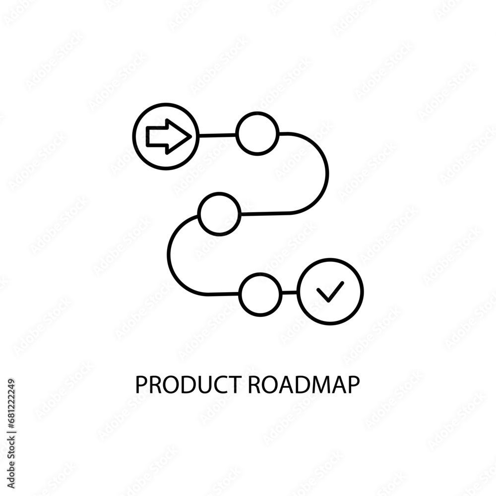 Product roadmap concept line icon. Simple element illustration. Product ...
