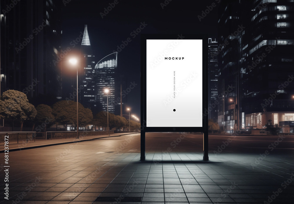 Citylight Poster Advertising Billboard Mockup Generated with AI Stock ...