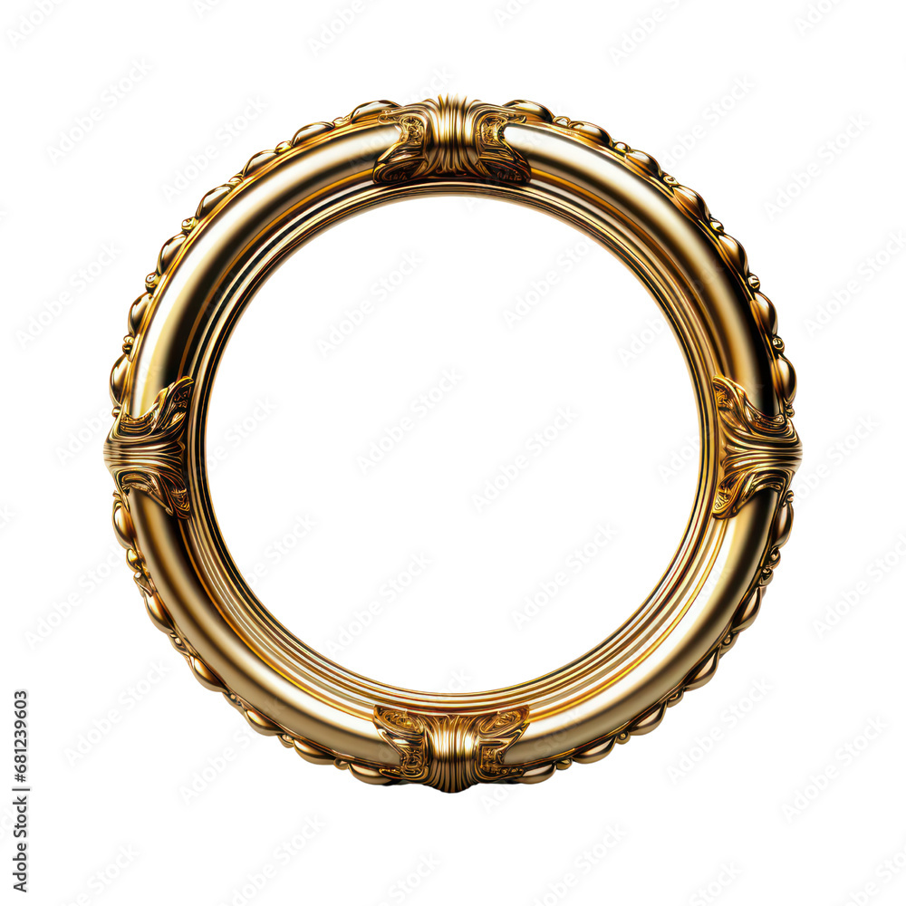 Vintage circle royal gold frame from the Middle Ages with Western ...