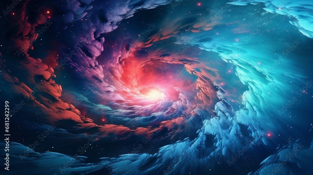 Spiral galaxy space colorful aesthetic vector stars wallpaper image AI ...