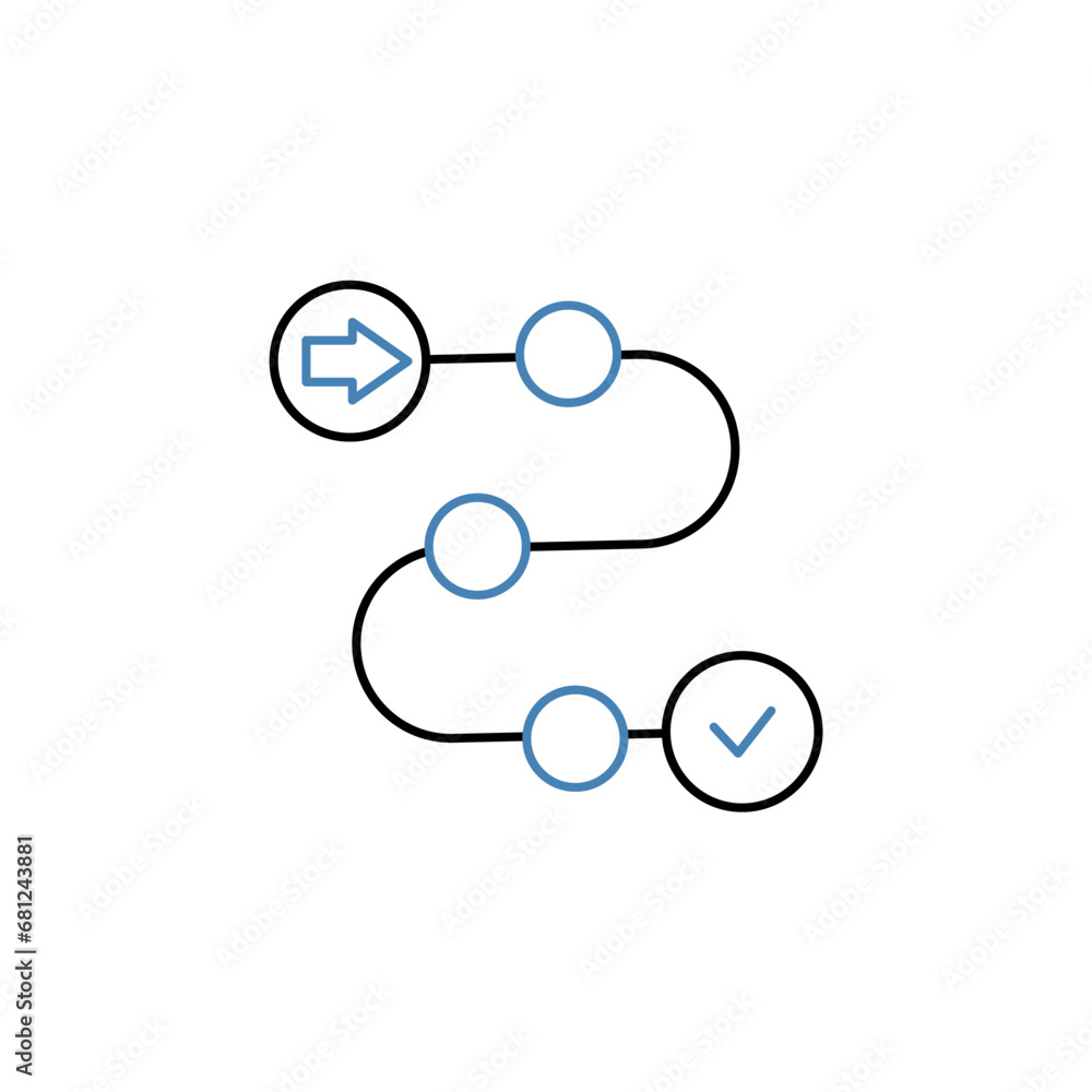 Product roadmap concept line icon. Simple element illustration. Product ...