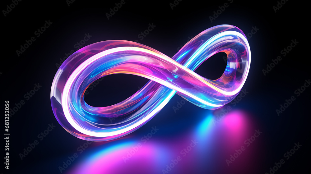 Signe infini multicolore en 3D, symbole de l'autisme et de la ...