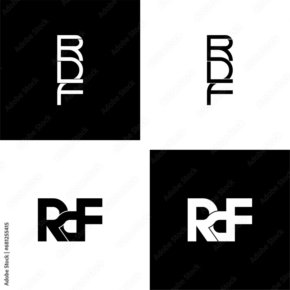 rdf typography letter monogram logo design set Stock Vector | Adobe Stock