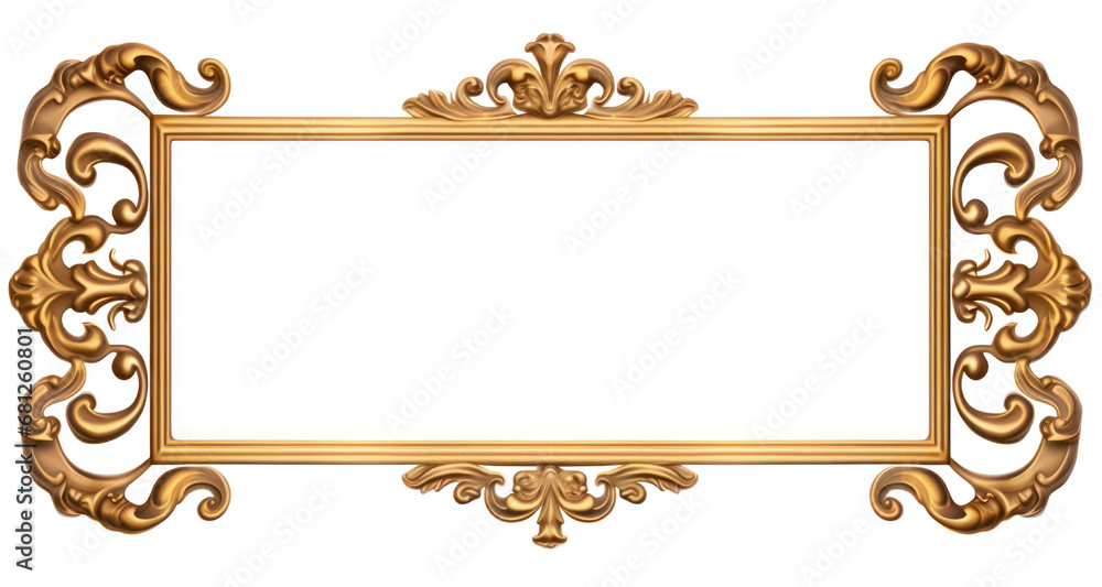 Rectangular gold royal frame border with a medieval touch, adorned with ...