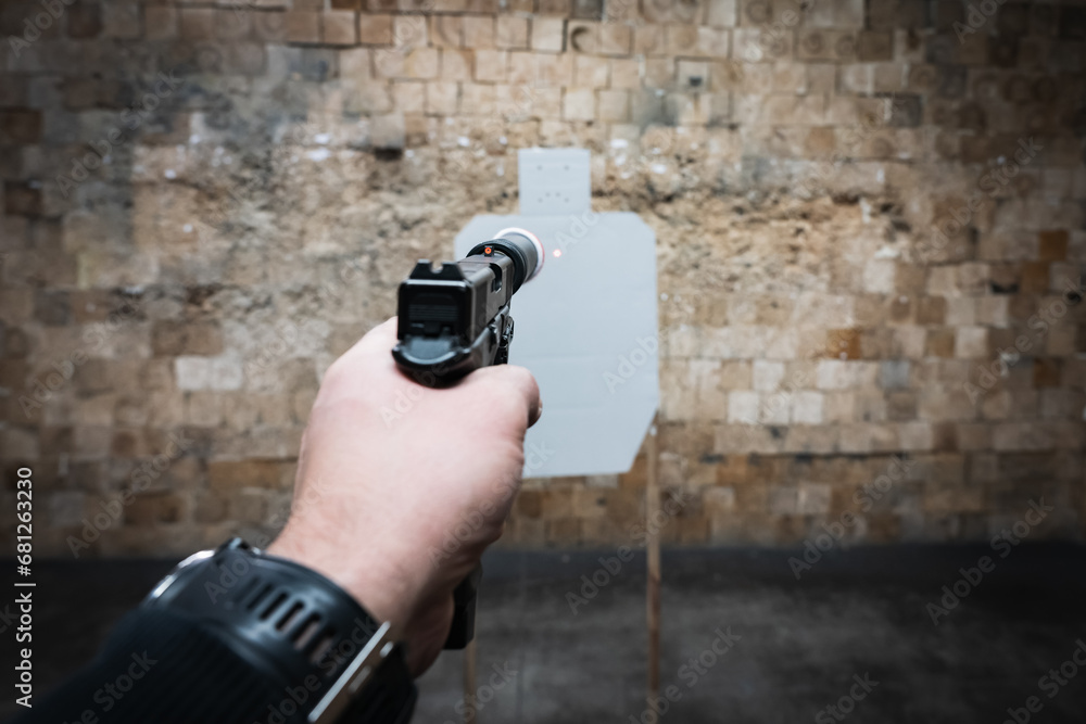 Christmas and shooting at a target with bullet holes in the shape of a ...