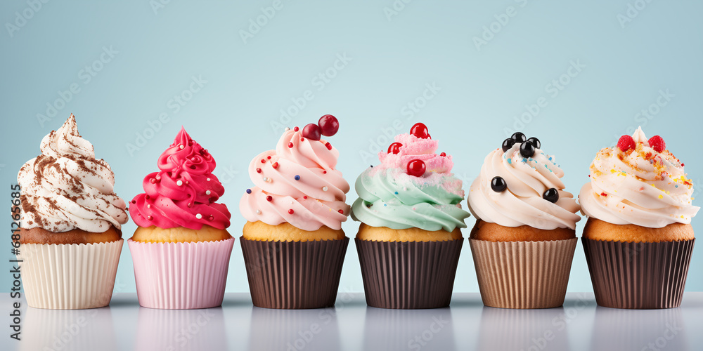 Cupcake muffin with icing frosting on transparent background cutout ...