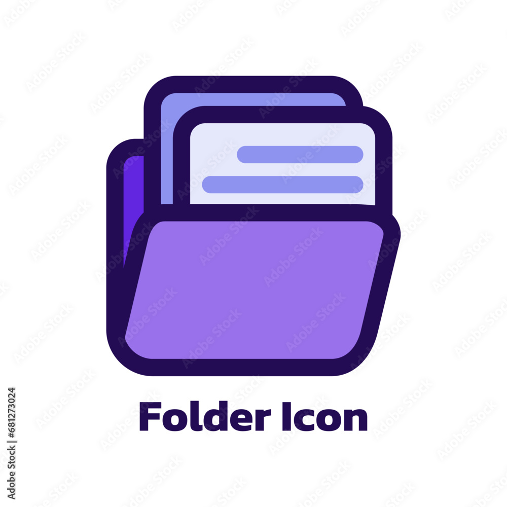Documents Folder Icon, Documents Folder Vector, Document Folder Icon Simple Clip Art Vector ...