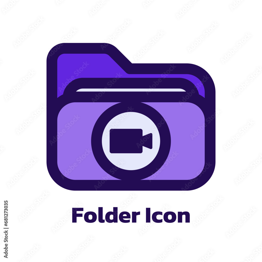 Vecteur Stock Video Camera Folder Icon, Video Camera Folder Vector ...