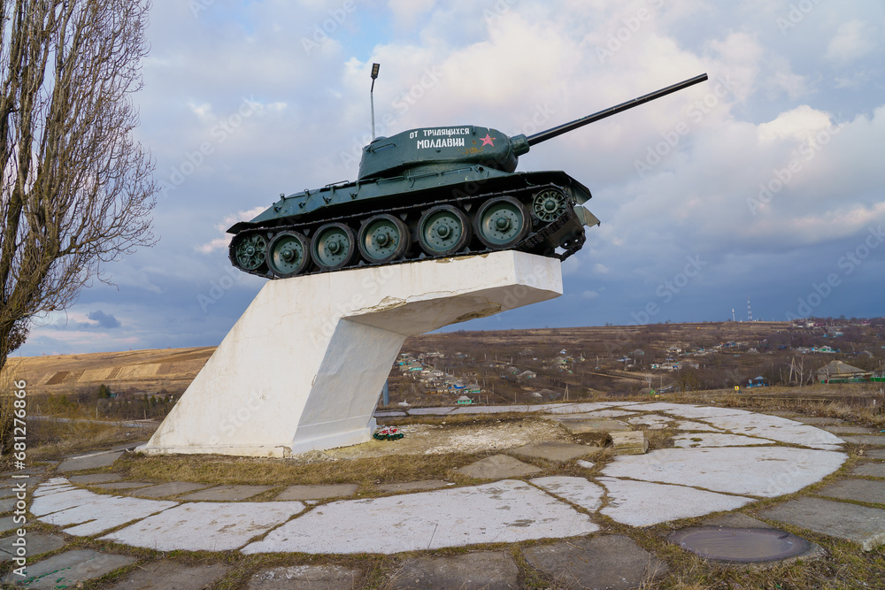 March 4, 2022 Chinisheutsy Moldova. Illustrative editorial. Monument to ...