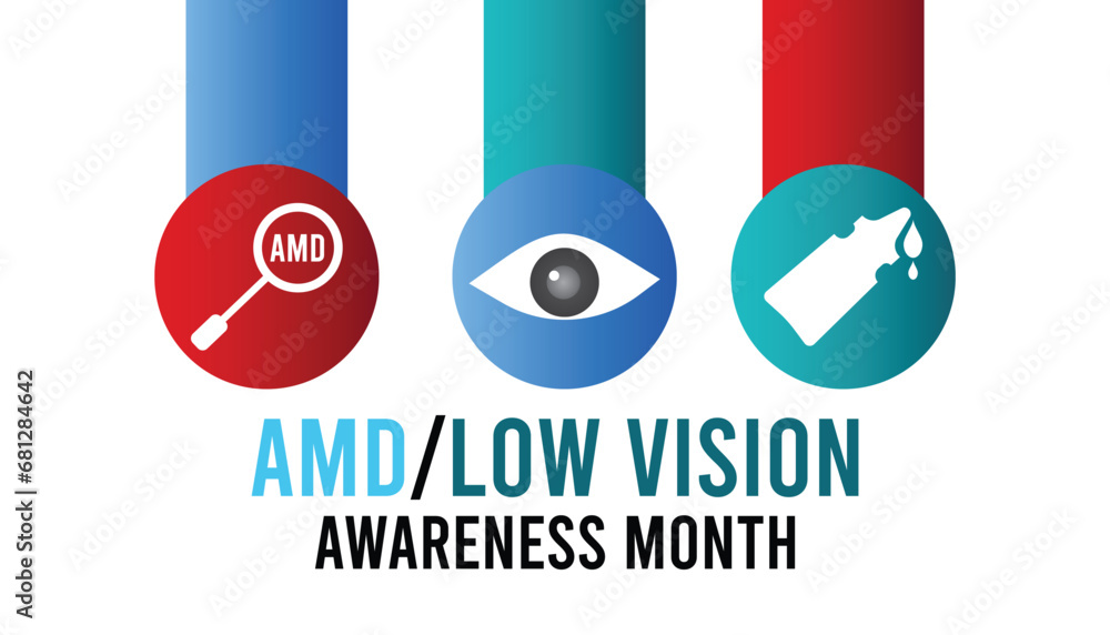 Vector illustration on the theme of AMD/Low vision awareness month ...