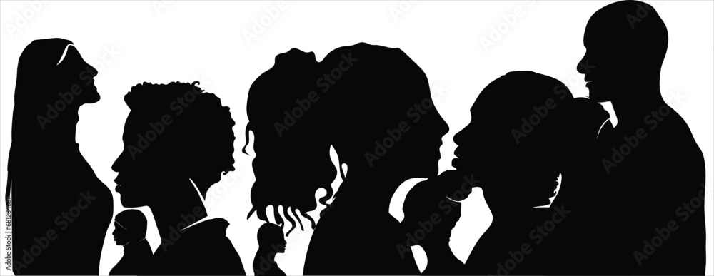 black shadow silhouette men and women different cultures and different ...