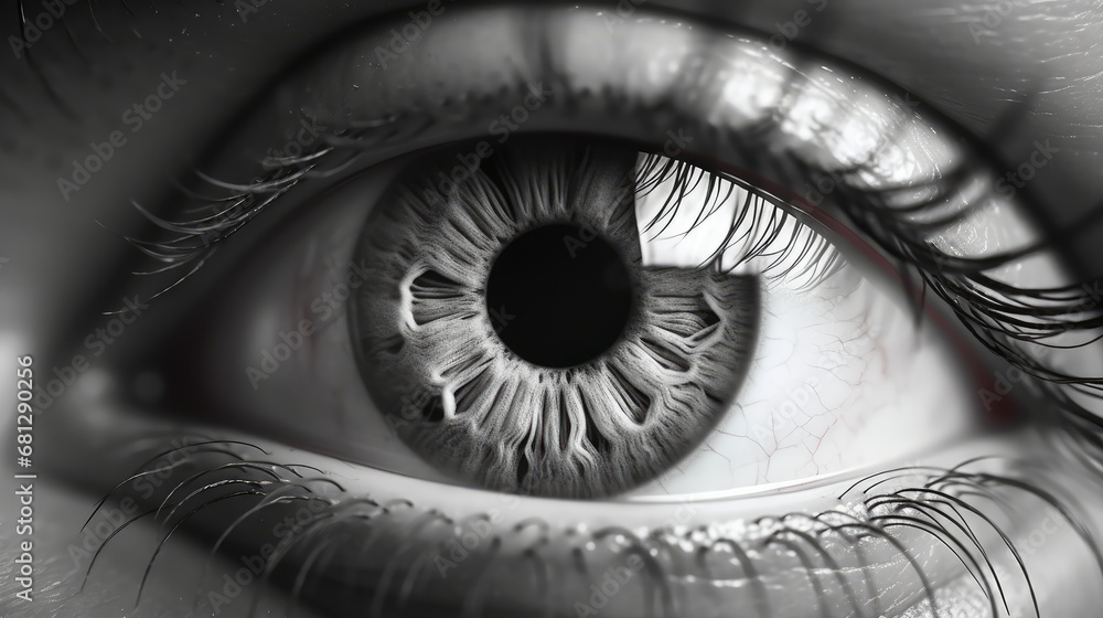 hyper-realistic eye with moving iris and blinking AI generated ...