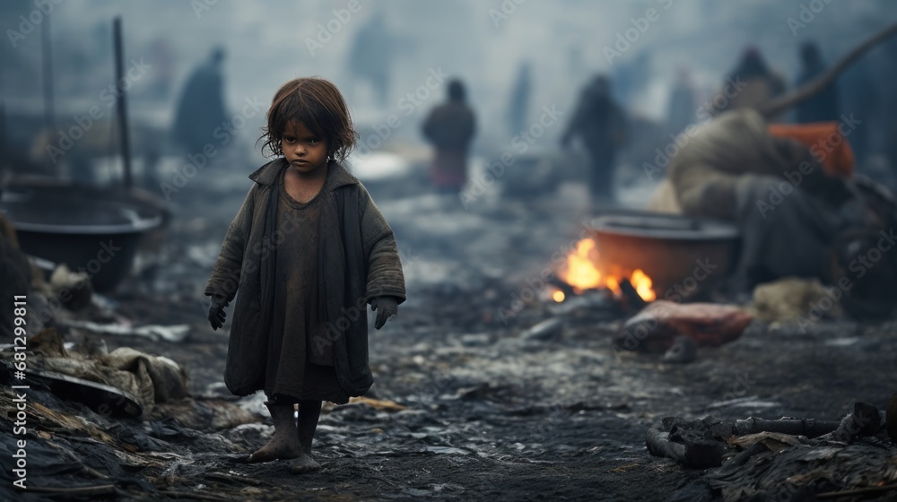 World poverty background wallpaper AI generated image Stock ...