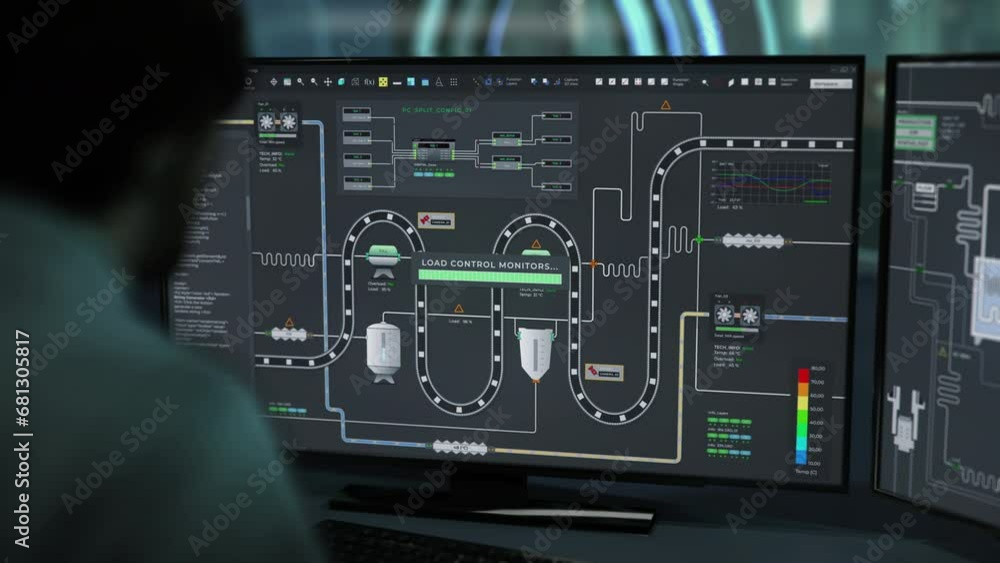 Factory monitoring technology scanning the packaged cartons on the ...