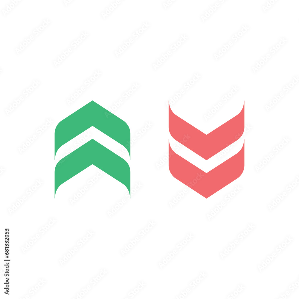 up and down arrows logo sign level up level down progress profit loss ...