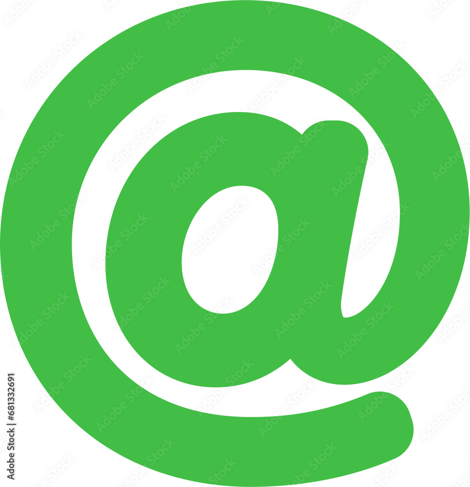 Digital png illustration of big green at sign on transparent background ...